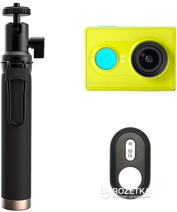 Видеокамера Xiaomi Yi Sport Green + Монопод Yi Пульт ДУ (Международная ...
