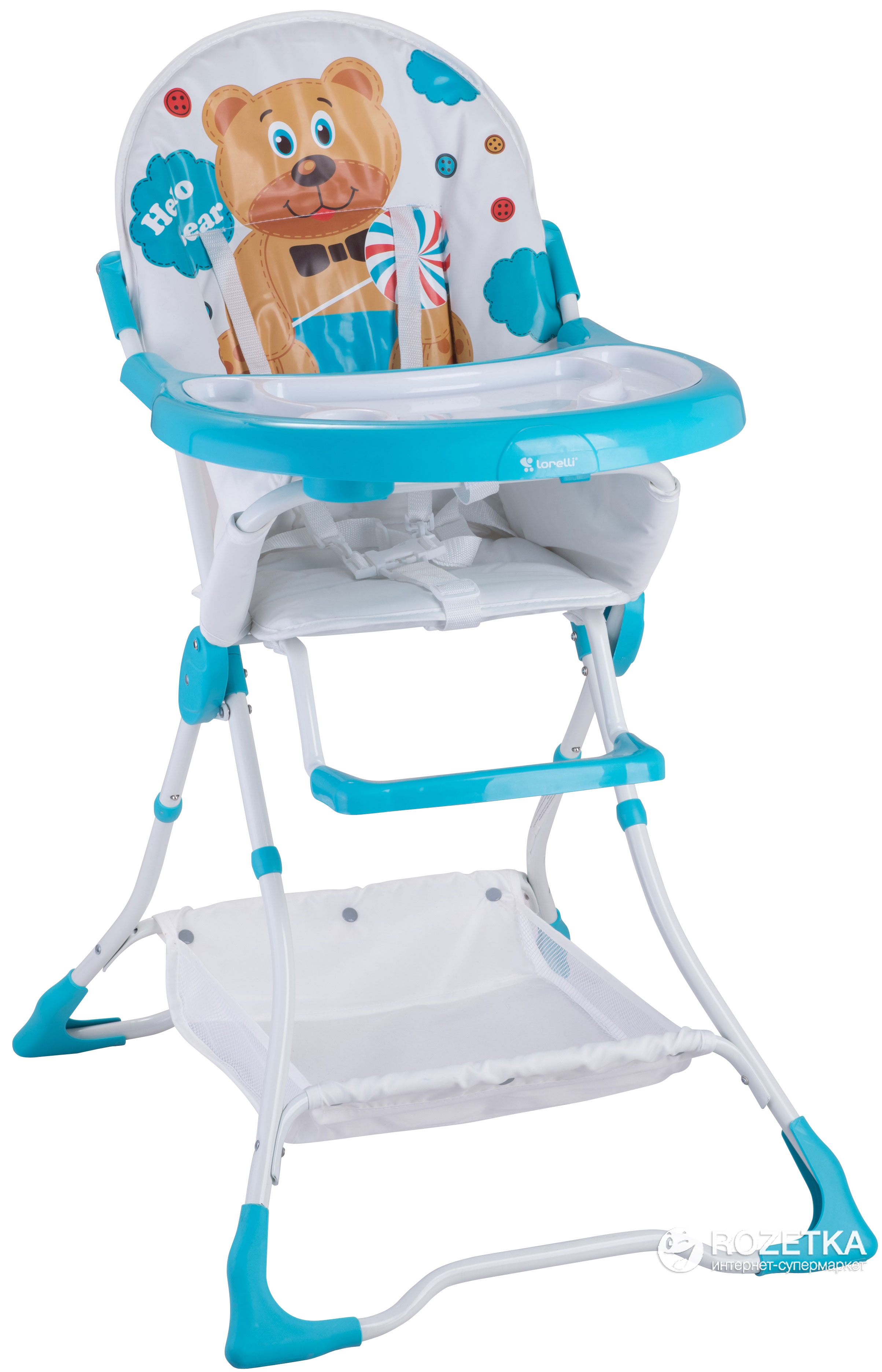 Стульчик для кормления Bertoni (Lorelli) Bravo Blue Hello Bear (BRAVO ...