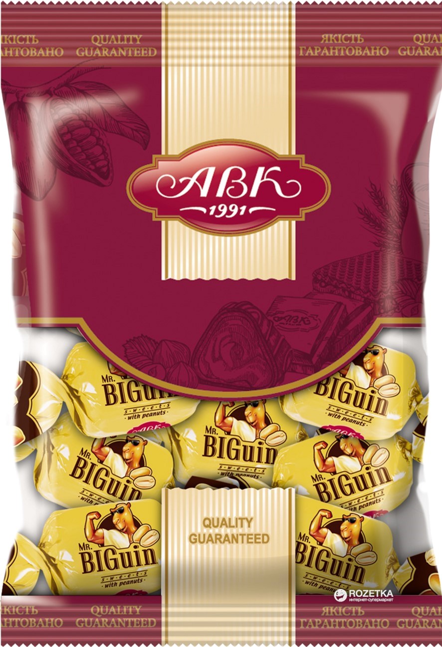 Конфеты АВК Mr. BIGuin с арахисом 200 г (4823085705655) – купить в ...
