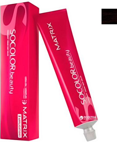 Стойкая крем-краска Matrix Socolor 3VR темный шатен перламутрово ...