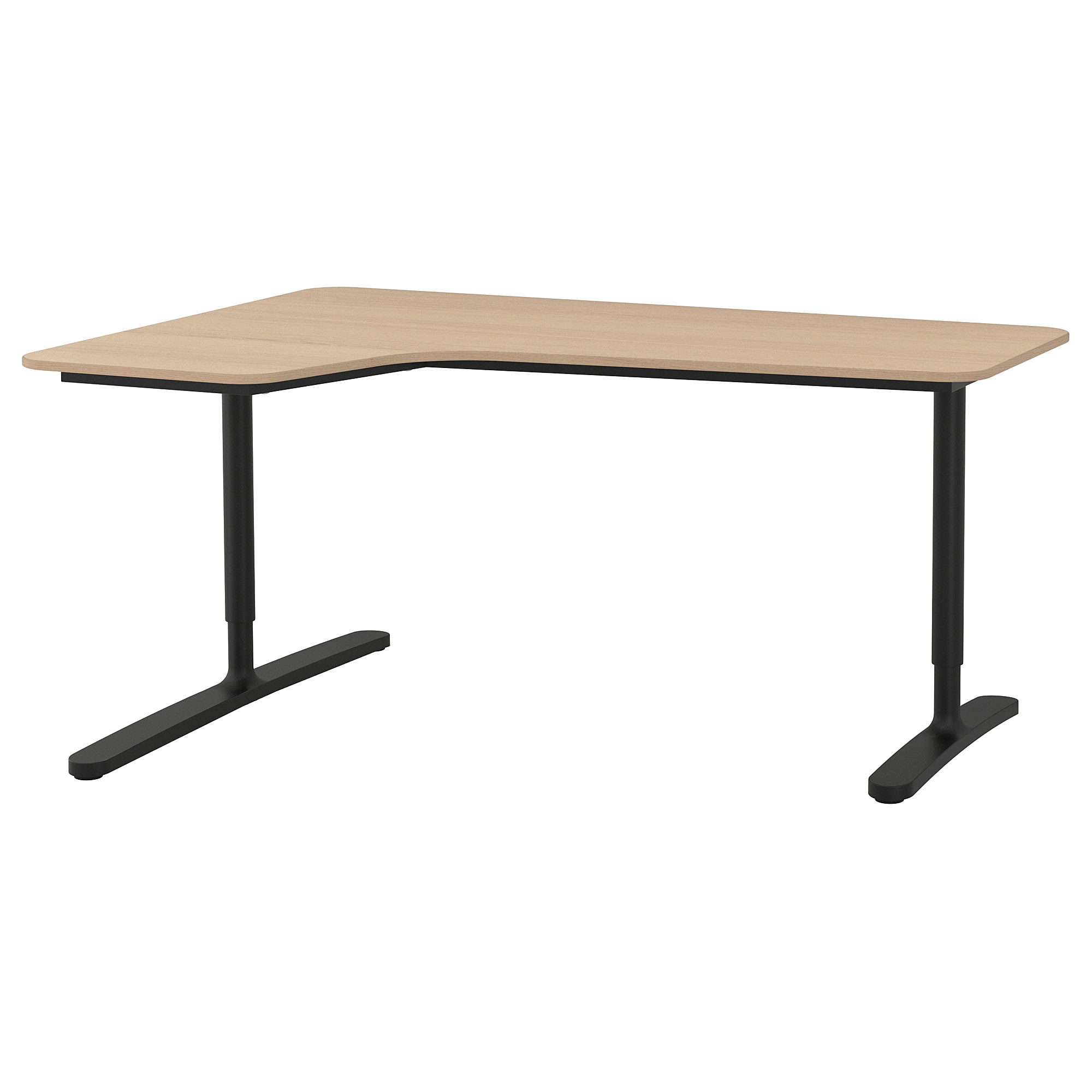 Компьютерный стол IKEA BEKANT 160x110 см угловой дубовый шпон черный ...