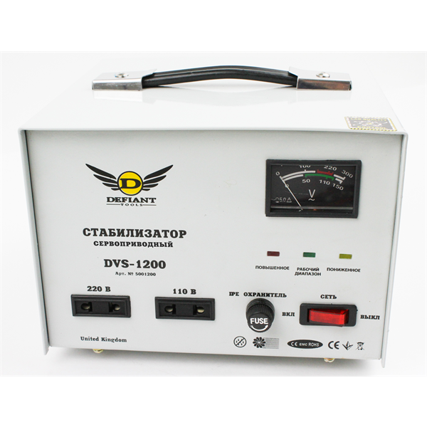 Стабилизатор напряжения сервоприводный Defiant DVS1200 – фото, отзывы ...