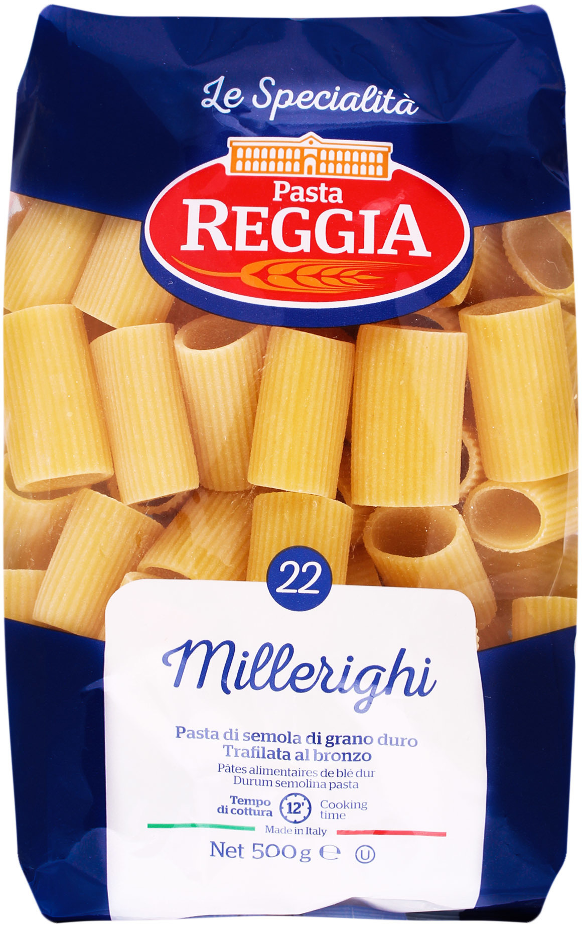 Макароны Pasta Reggia 22 Millerighe - Трубочки 500 г (8008857400228 ...