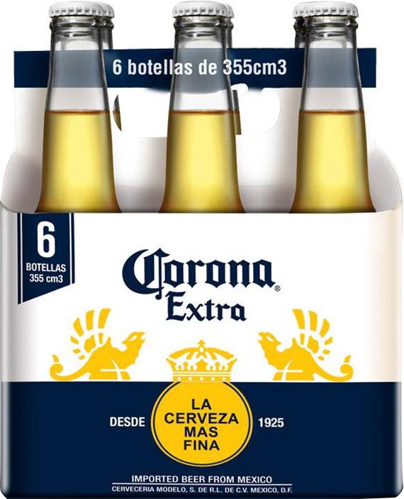 Упаковка пива Corona Extra світле фільтроване 4.5% 0.355 л x 6 шт ...