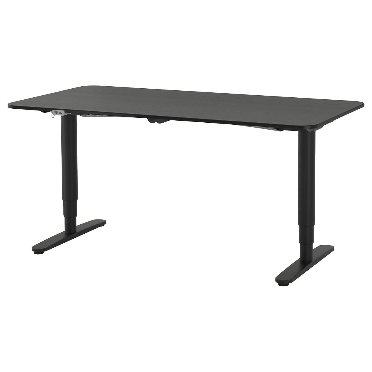 Компьютерный стол IKEA (ИКЕА) BEKANT 160x80см черный (992.818.12 ...