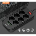 Сетевой фильтр-удлинитель Ldnio SE6403 6 розеток и 4 USB 2 м Чёрный ...