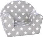 Детское мягкое кресло KidsbunkBed 42x46x40 см Серый ( принт stars) 9 ...